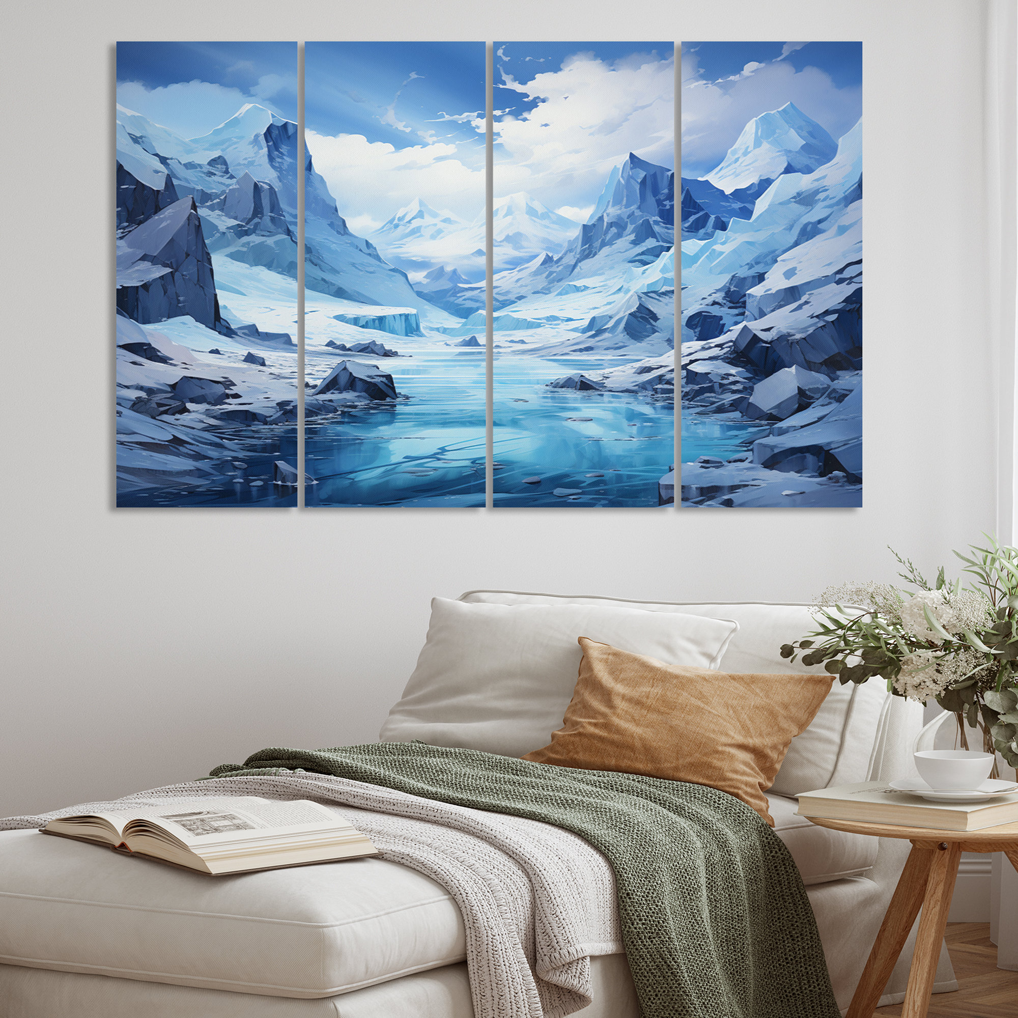 Highland Dunes Antartica Celestial Ice II On Metal 4 Pieces Print | Wayfair